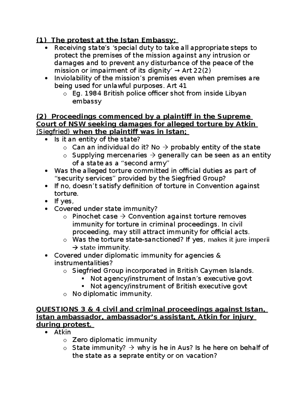 PIL tutorial question - (1) The protest at the Istan Embassy; Receiving ...