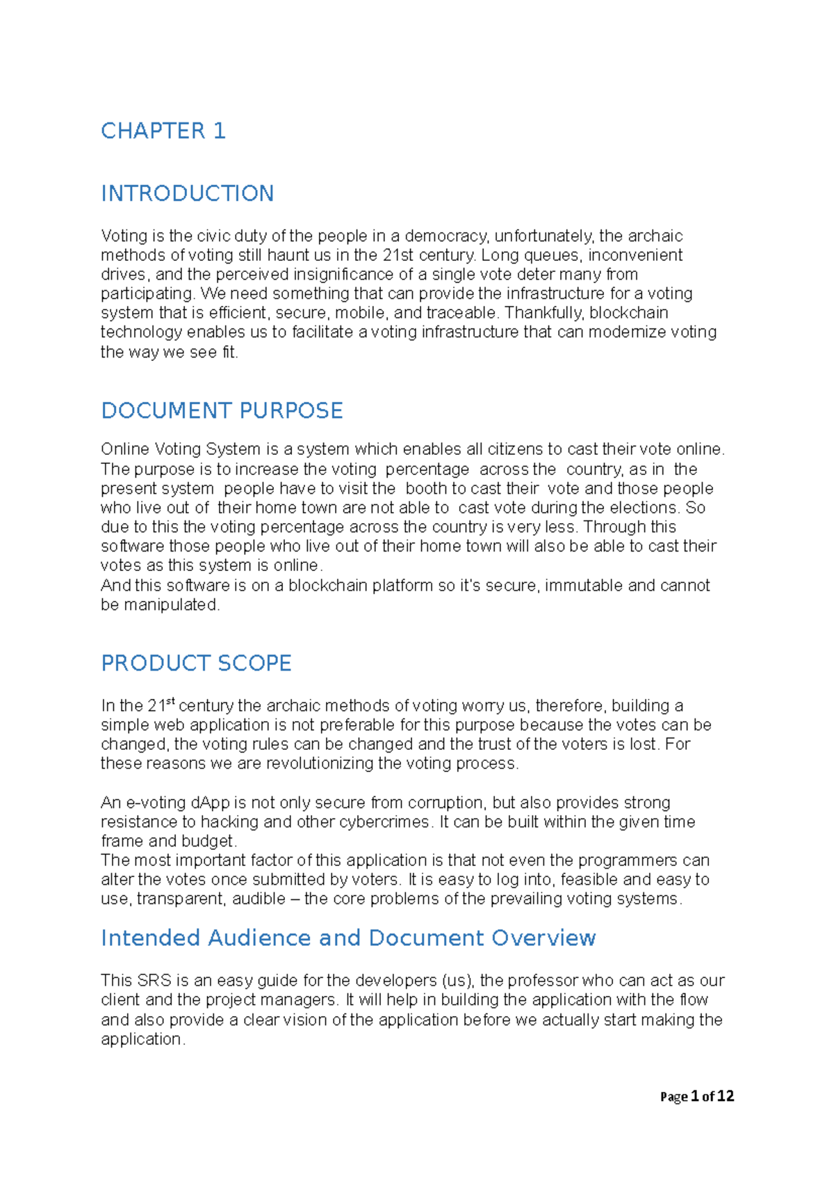 SRS - srs - CHAPTER 1 INTRODUCTION Voting is the civic duty of the ...
