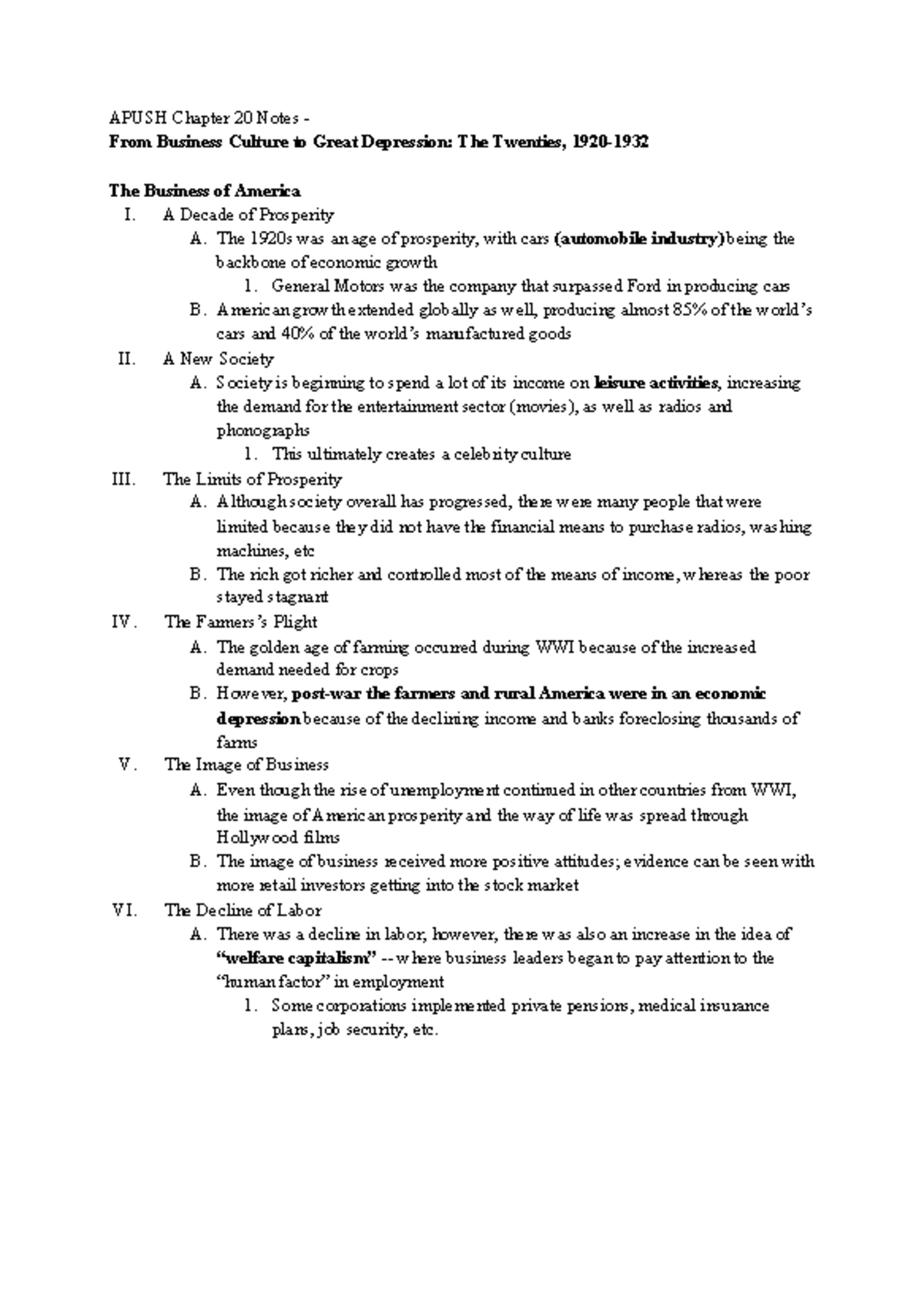 Give Me Liberty Chapter 20 Notes - APUSH Chapter 20 Notes - From ...