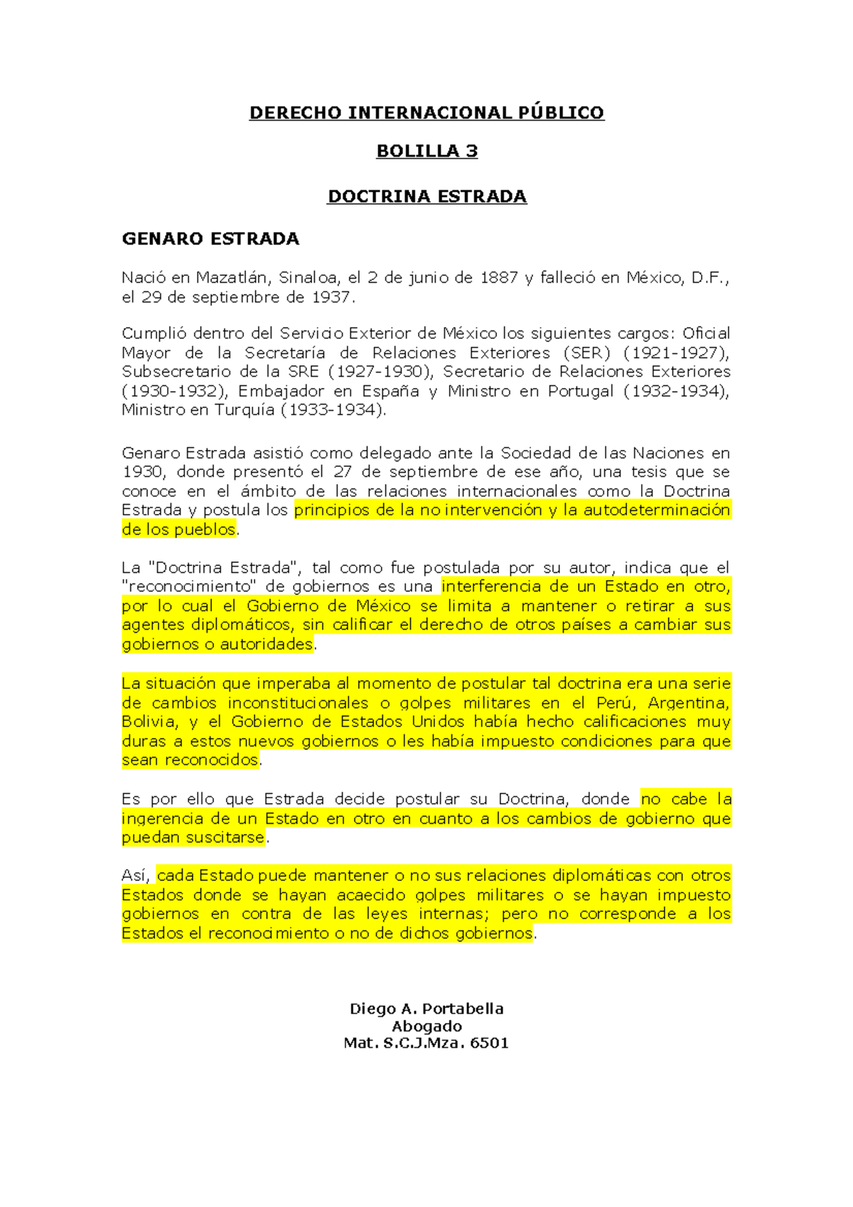 Bolilla 3 - Doctrina Estrada - DERECHO INTERNACIONAL PÚBLICO BOLILLA 3 ...