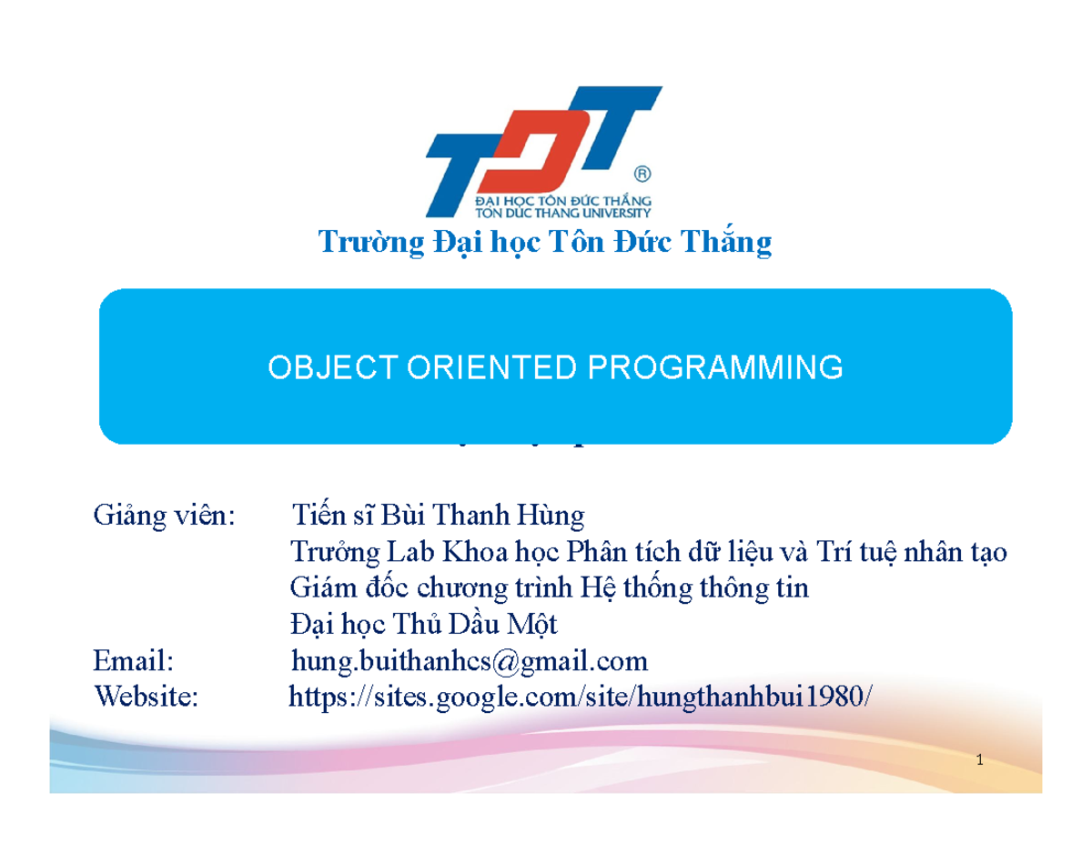 C8- Abstract Class - java - Trường Đại học Tôn Đức Thắng Giới thiệu học ...