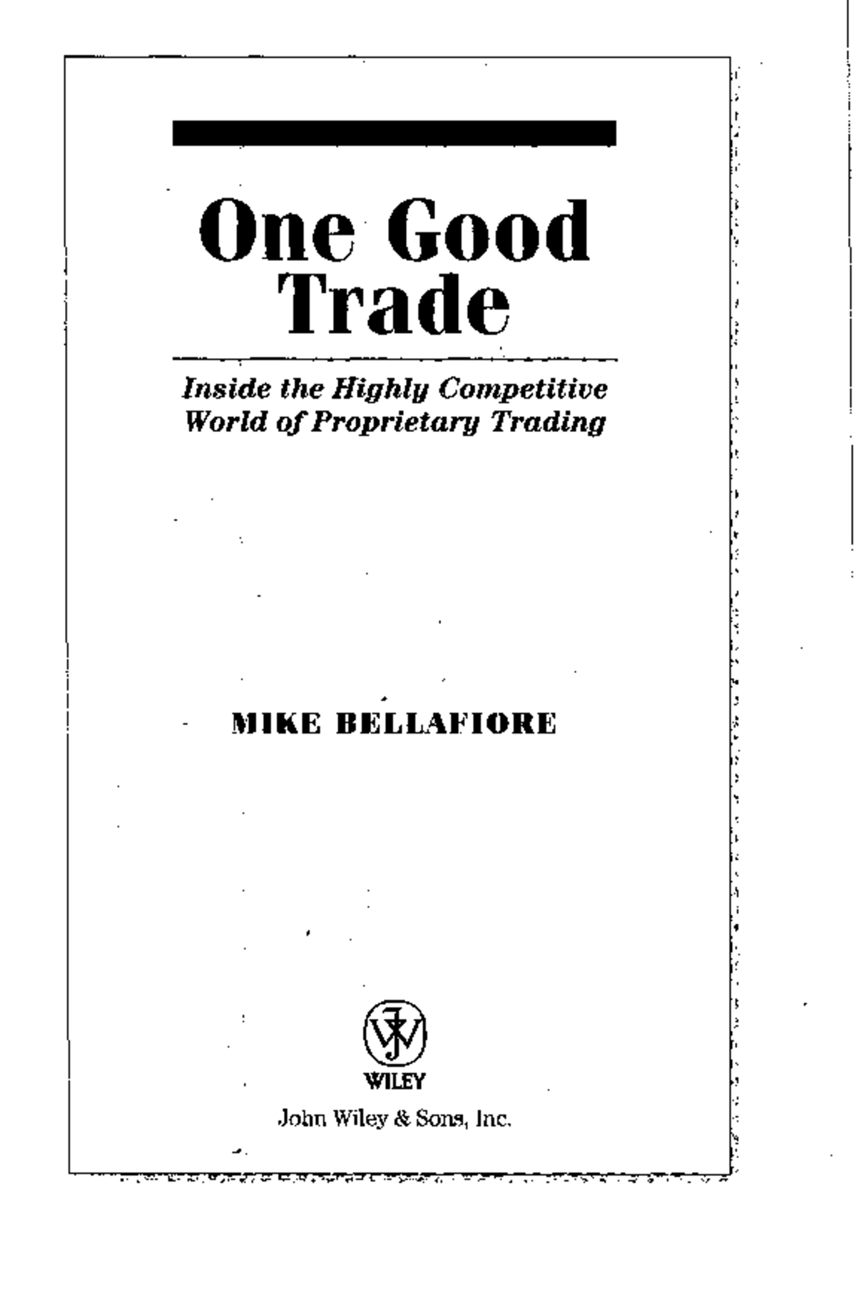 620280476 - One Good Trade Inside the Highly Competitive World of ...