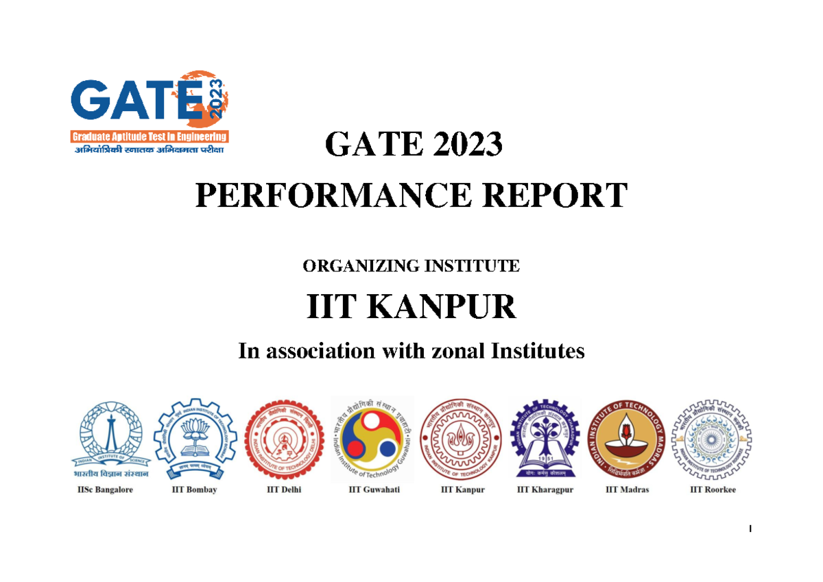 GATE2023 Statistical Report WEB - GATE 2023 PERFORMANCE REPORT ...