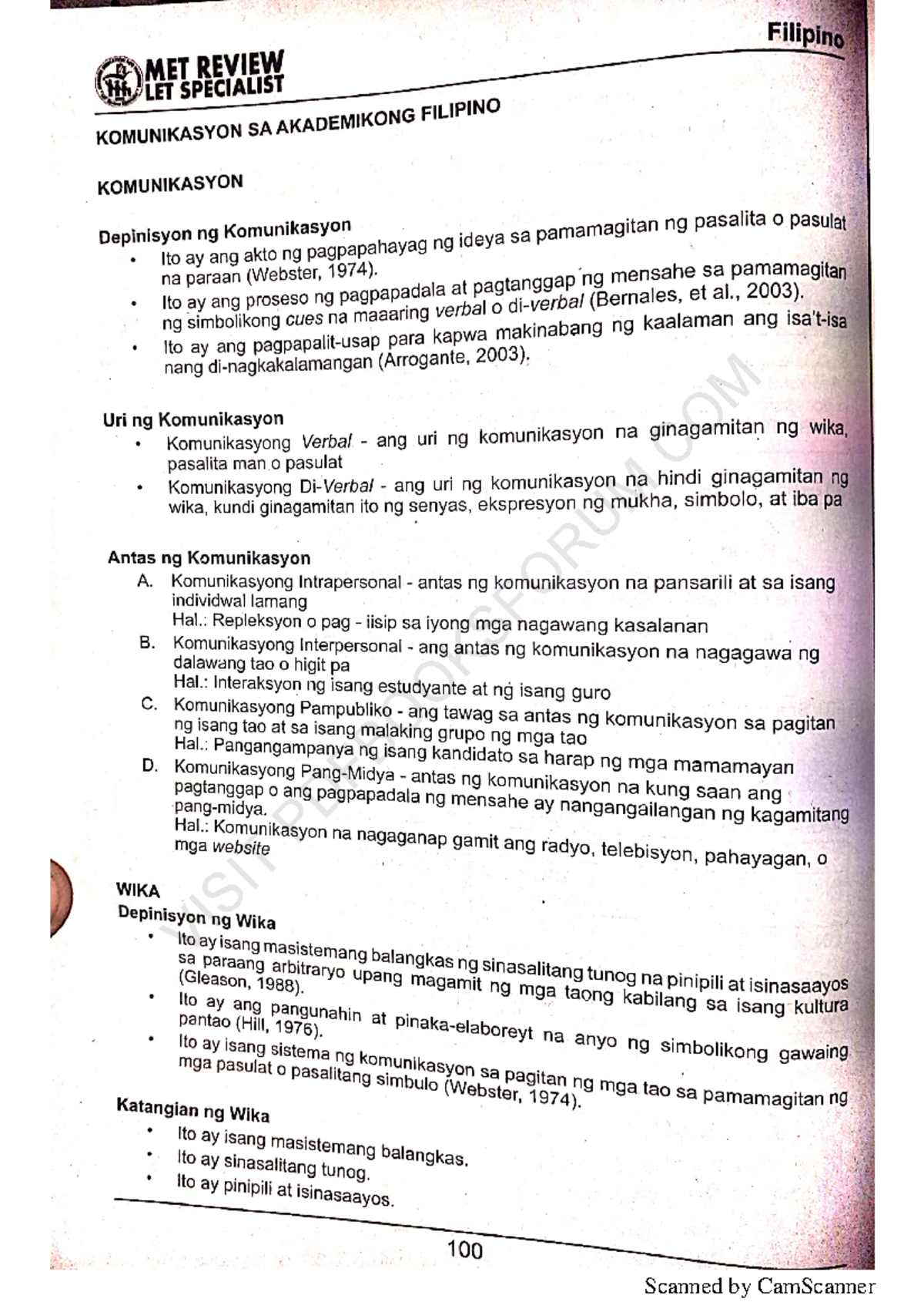 MET Filipino specialist - Bachelor in Secondary Education - Studocu