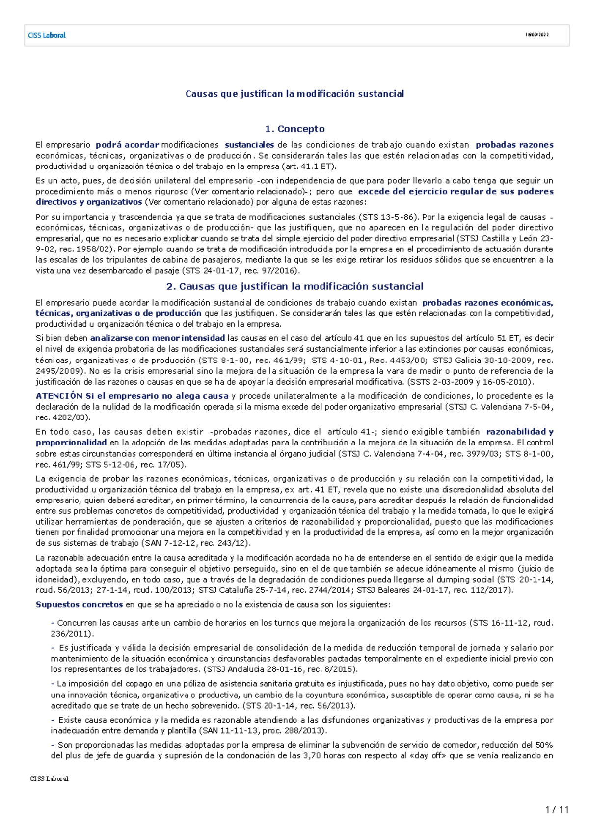 Modificación sustancial - Causas que justifican la modificación ...