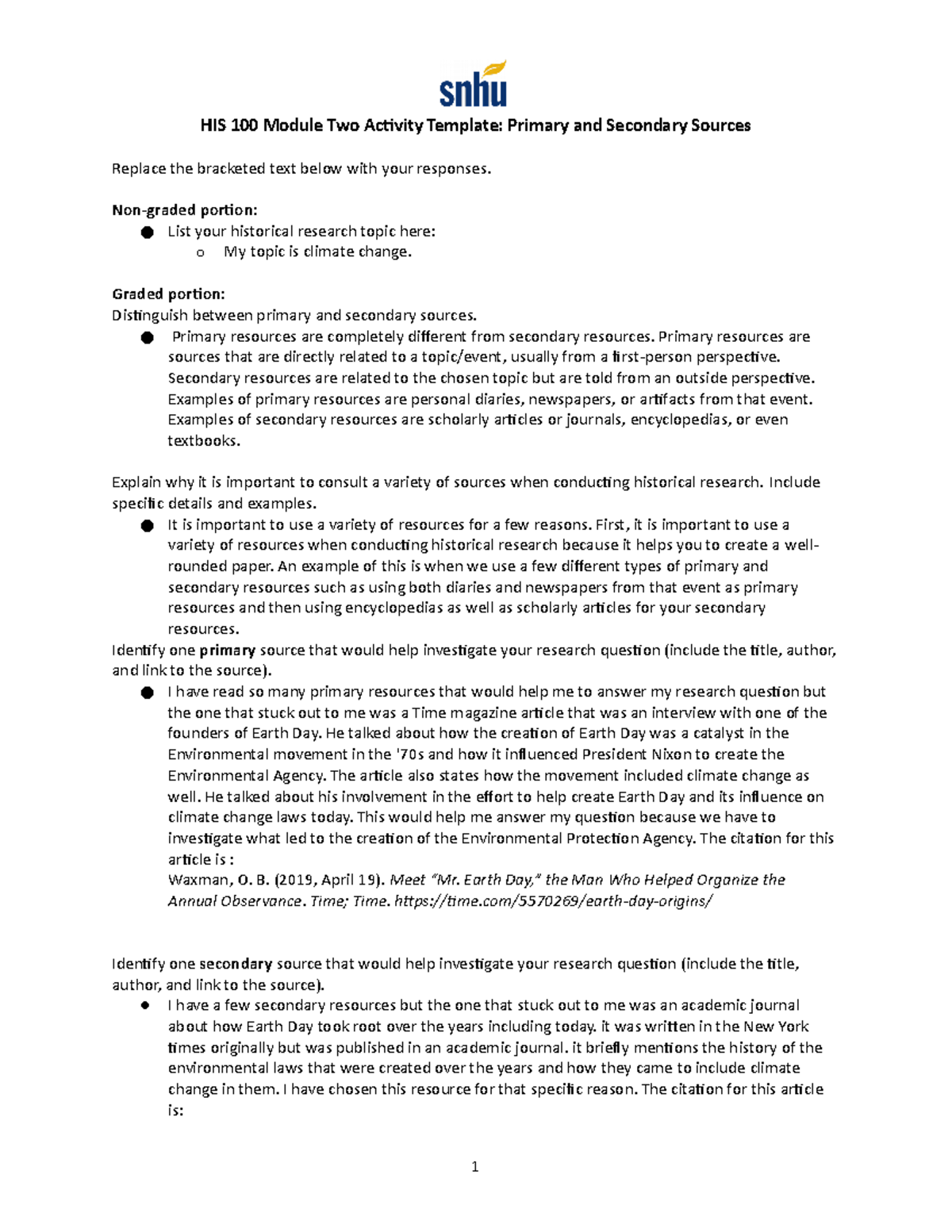 HIS 100 Module Two Activity Sources Template (1) - HIS 100 Module Two ...
