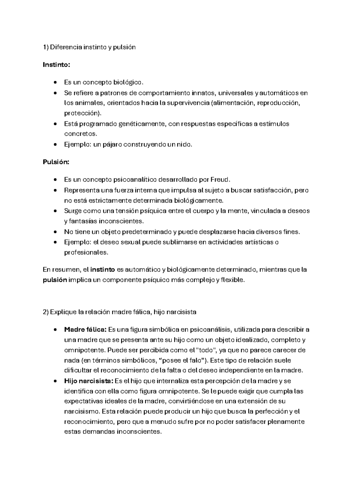 Politica de incluisión - Diferencia instinto y pulsión Instinto: Es un ...