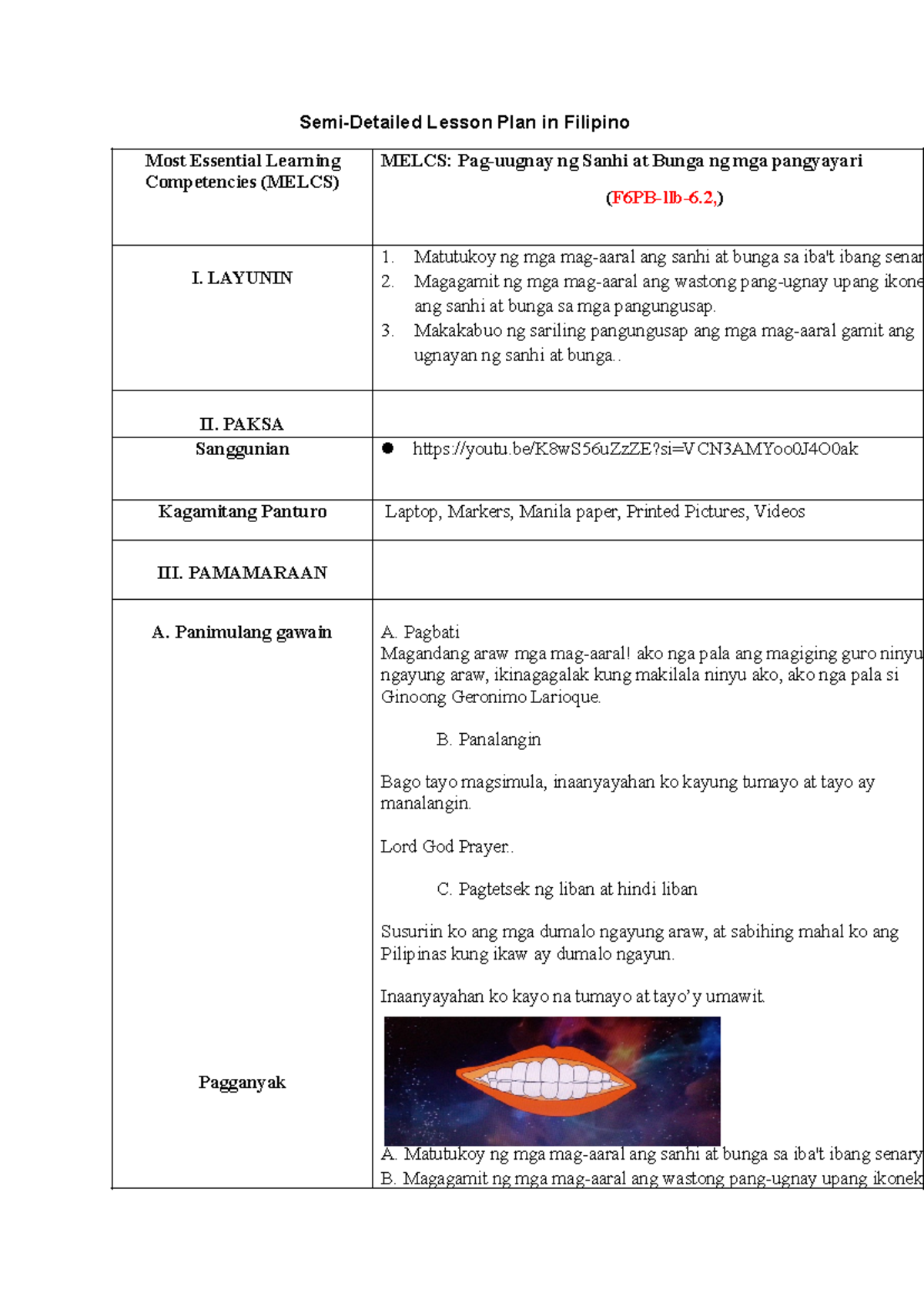 Ciperr Sanhi at Bunga Lesson P - Semi-Detailed Lesson Plan in Filipino ...