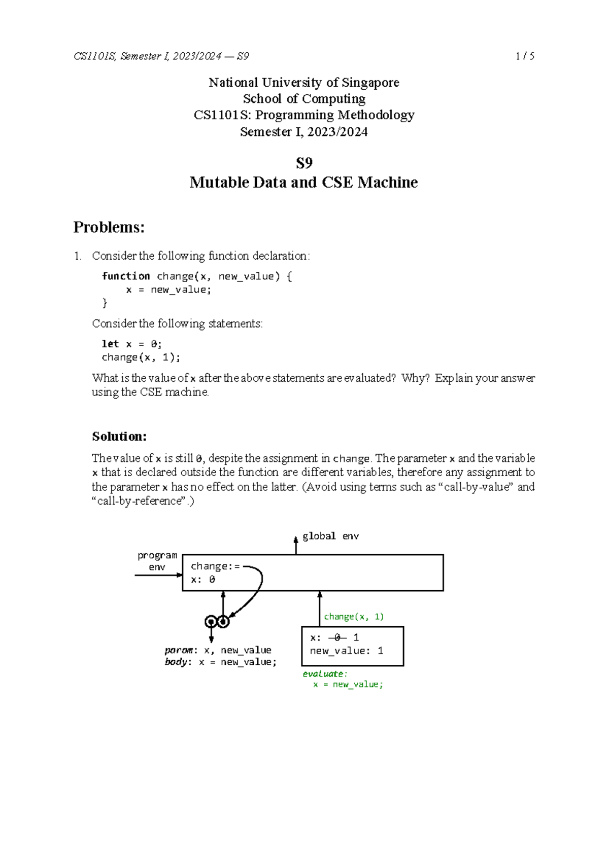 Studio-S9 - dfshsdfhdshdsh - National University of Singapore School of Computing CS1101S: - Studocu