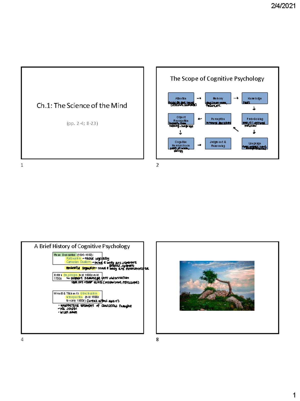 Ch. 1 Science of the Mind - 2/4/ 1 Ch: The Science of the Mind (pp. 2-4 ...