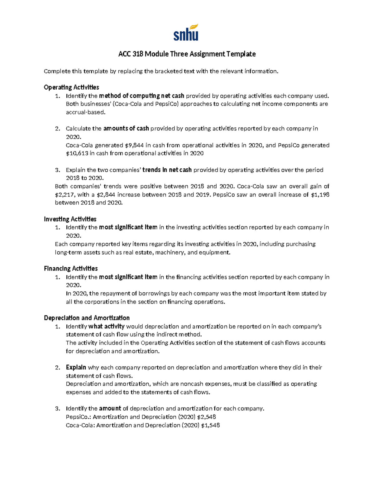 ACC 318 Module Three Assignment Template - ACC 318 Module Three Assignment Template Complete ...