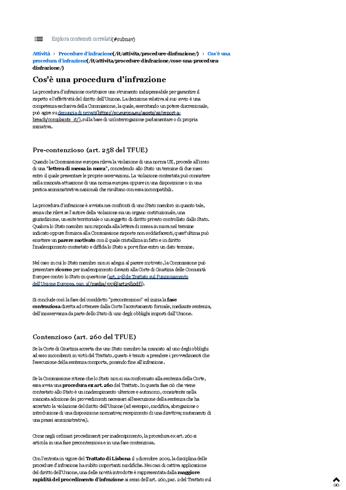 Dipartimento per le Politiche Europee - Cos'è una procedura d ...