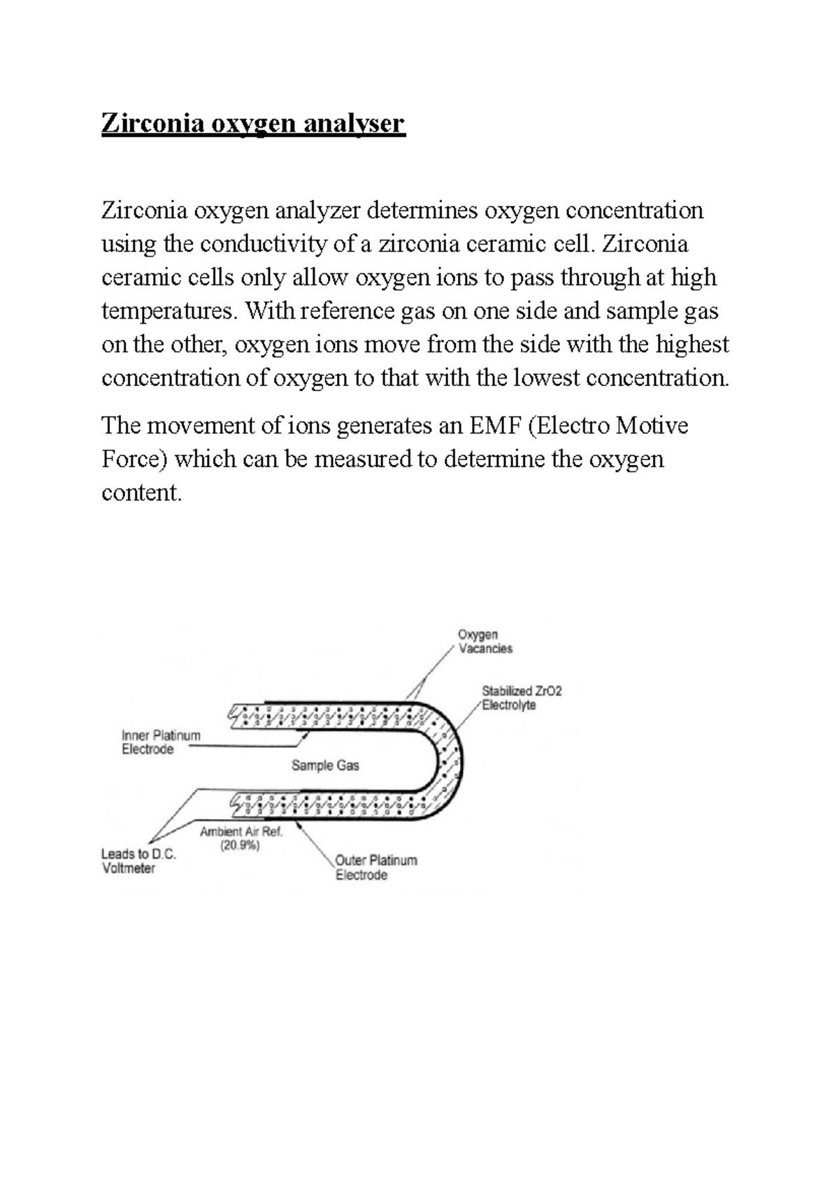 Zirconia oxygen analyser - Zirconia oxygen analyser Zirconia oxygen ...