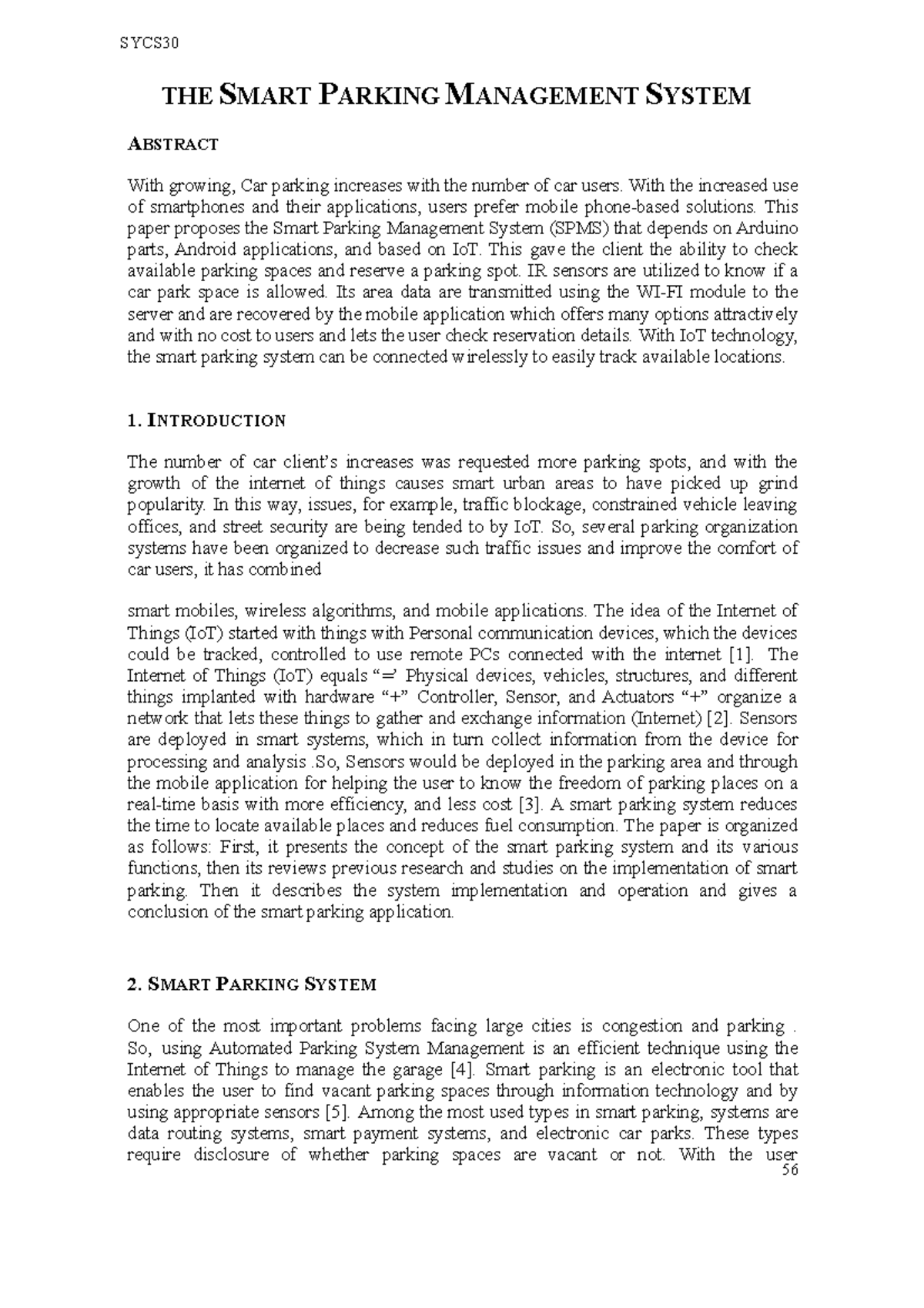 THE Smart Parking Management System - 56 THE SMART PARKING MANAGEMENT ...