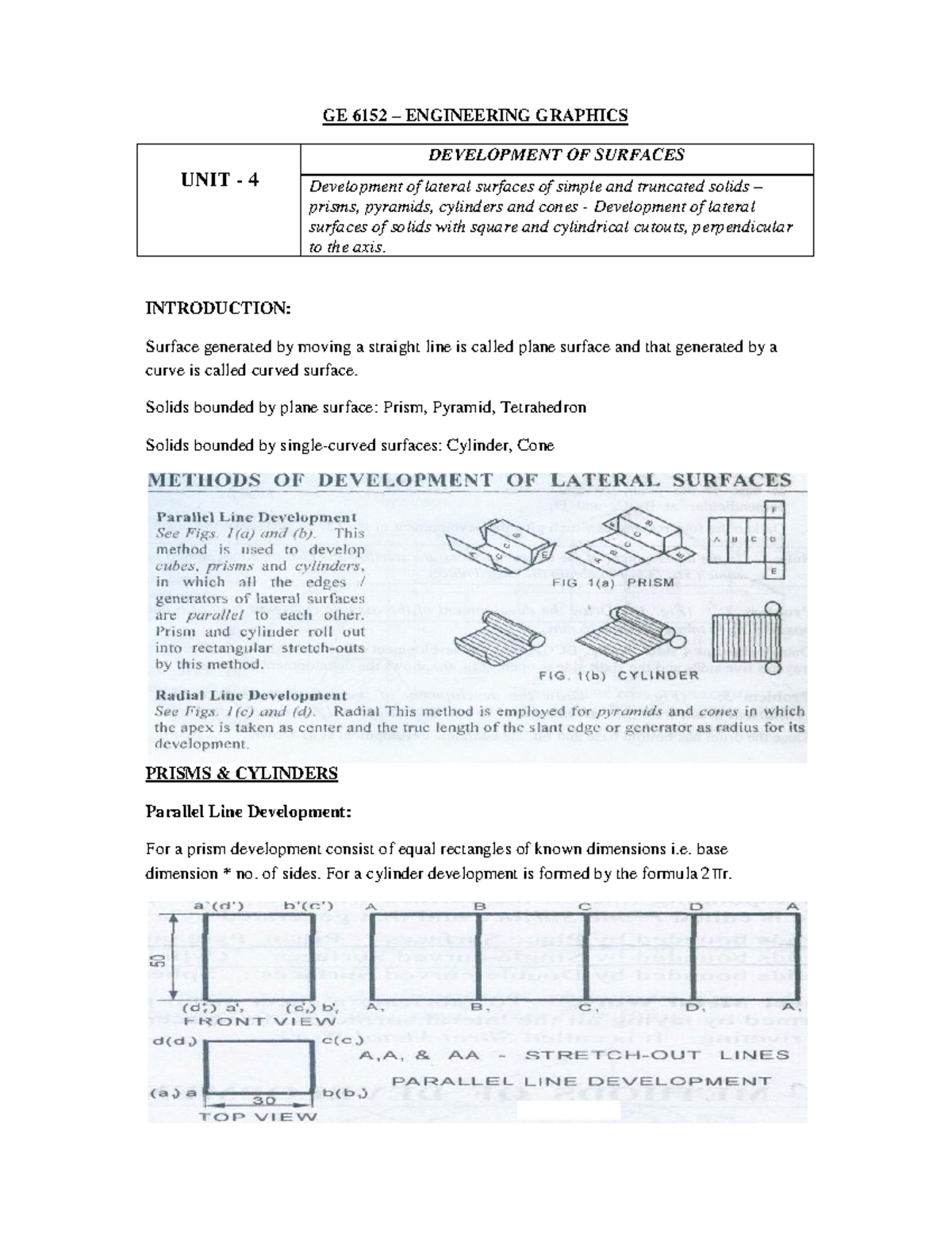 Eg unit 4 notes - Abcds - GE 6152 – ENGINEERING GRAPHICS UNIT - 4 ...