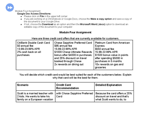 Module Three Lesson One Activity - NGPF Activity Bank Paying for ...