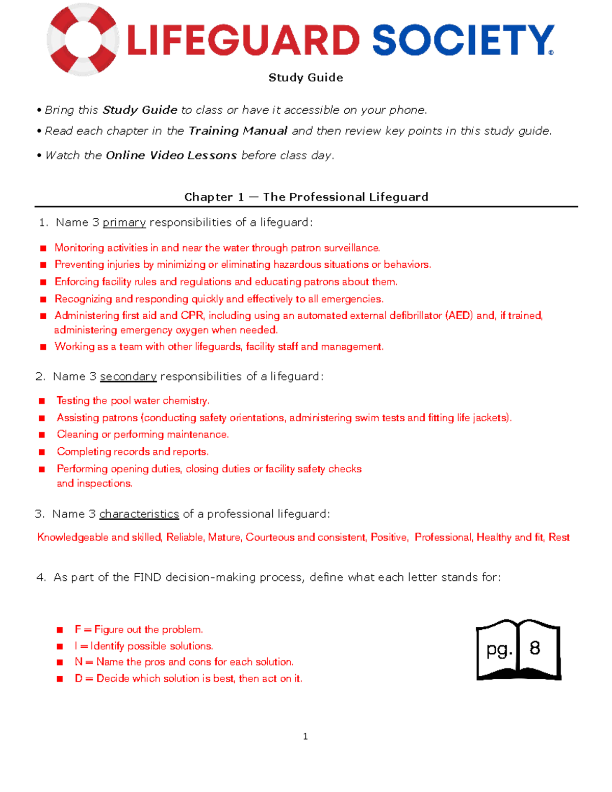 Lifeguard-Study-Guide-Bring-to-Class v - Study Guide 1. Name 3 primary ...