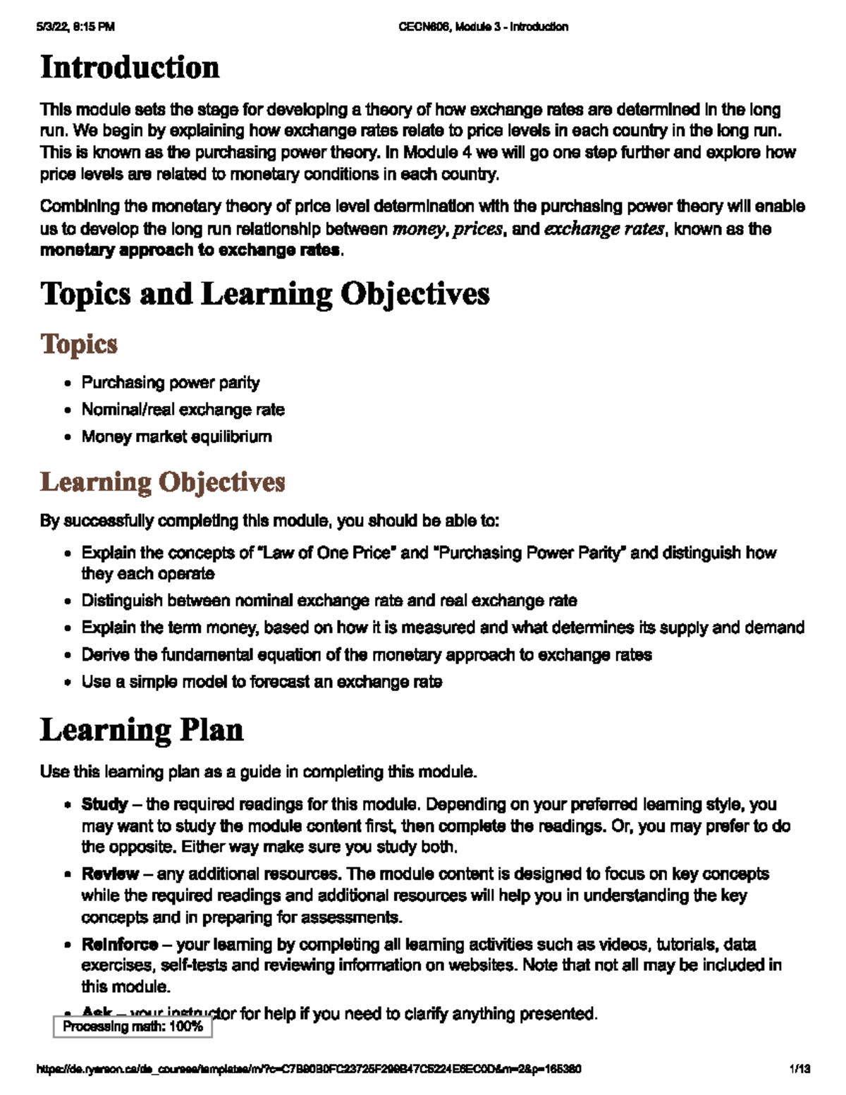 Course Outline For ECN606 Cecn 606 Studocu