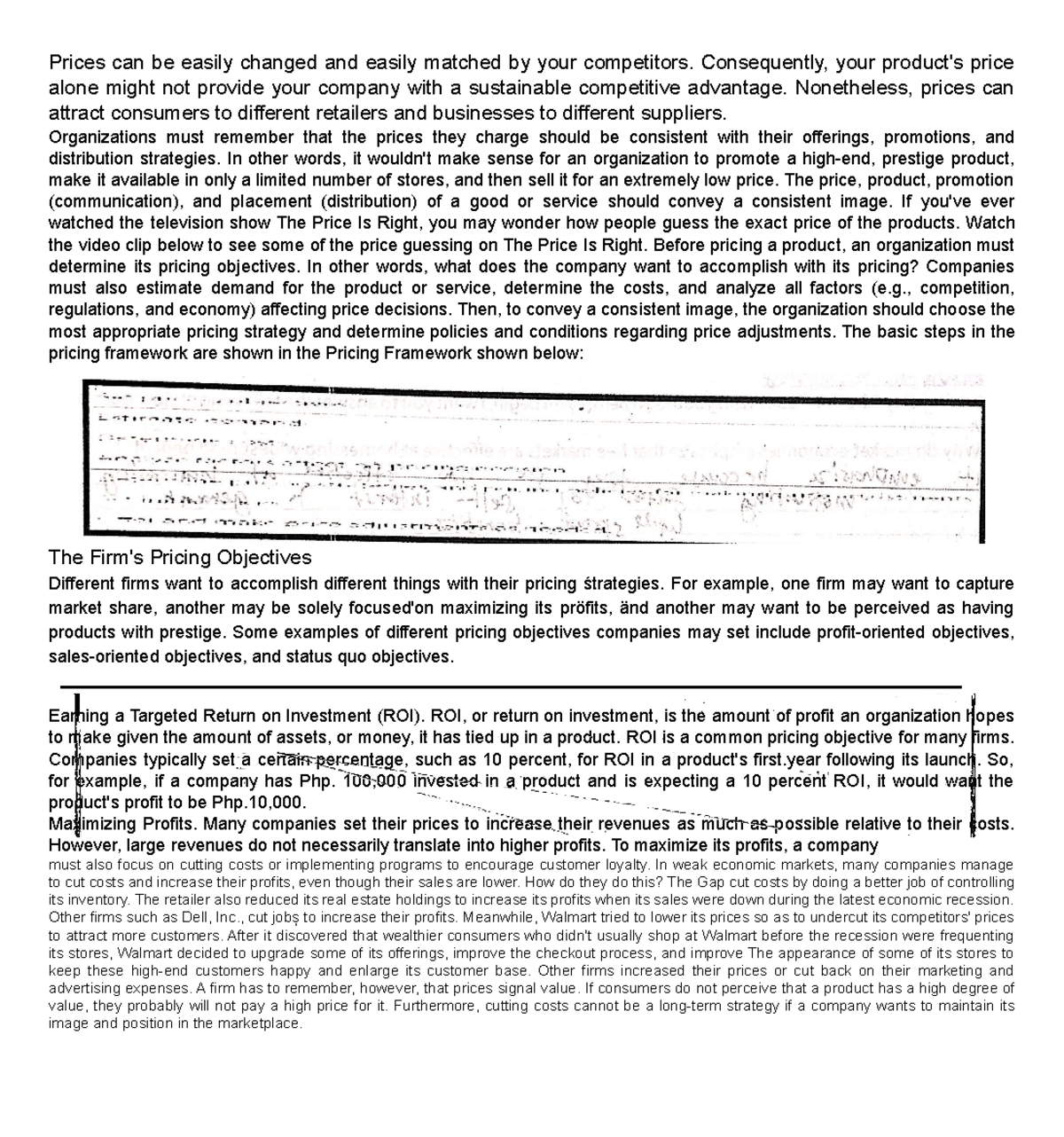 Framework for effective pricing - Prices can be easily changed and ...