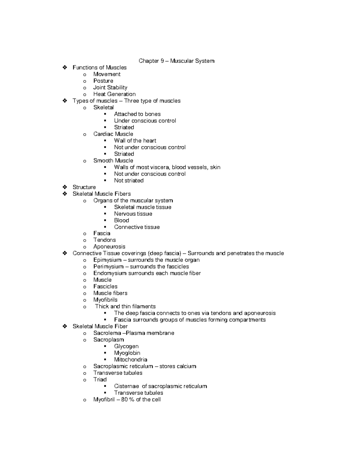 Chapter 9 - Professor Indrani Rajan - Chapter 9 – Muscular System ...