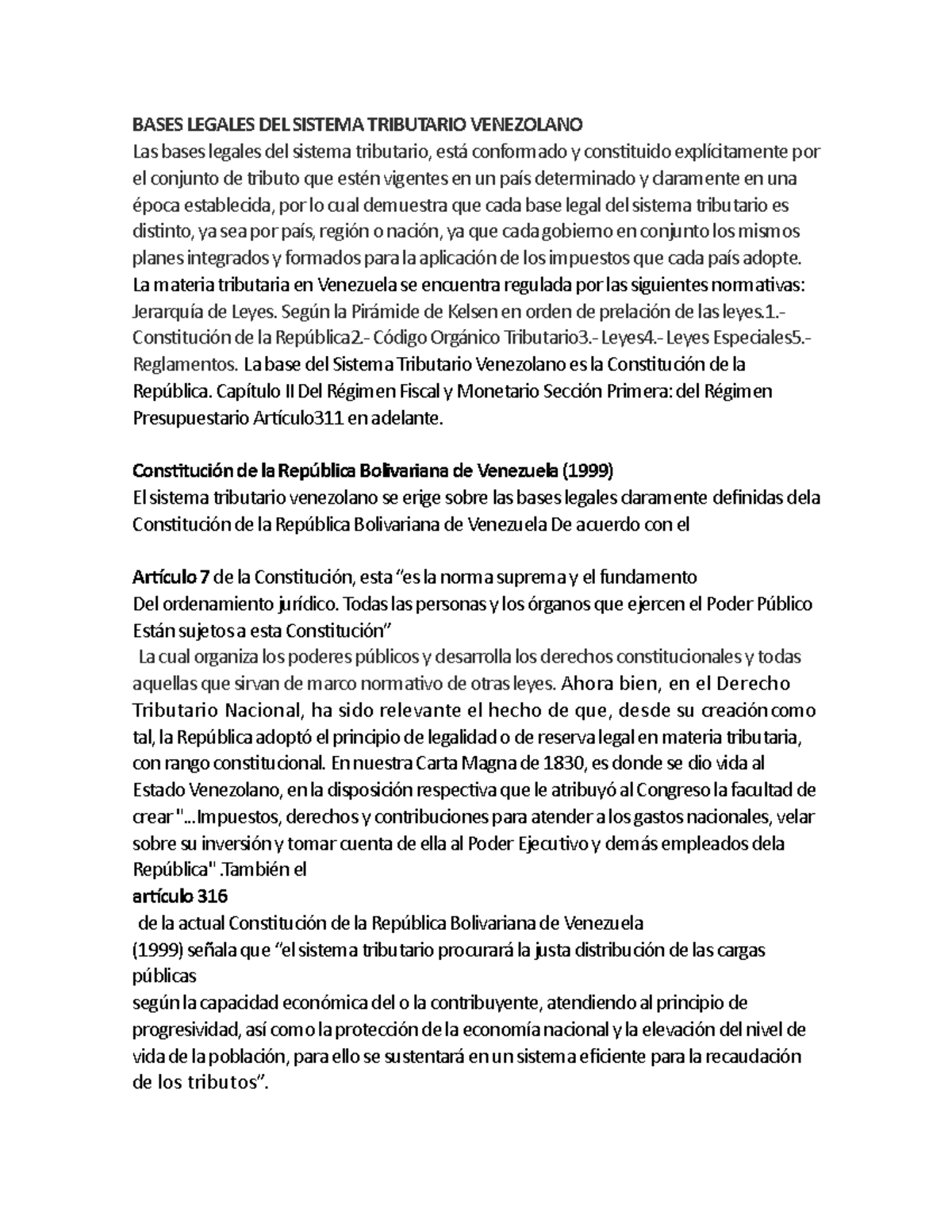 Bases Legales DEL Sistema Tributario Venezolano - BASES LEGALES DEL ...