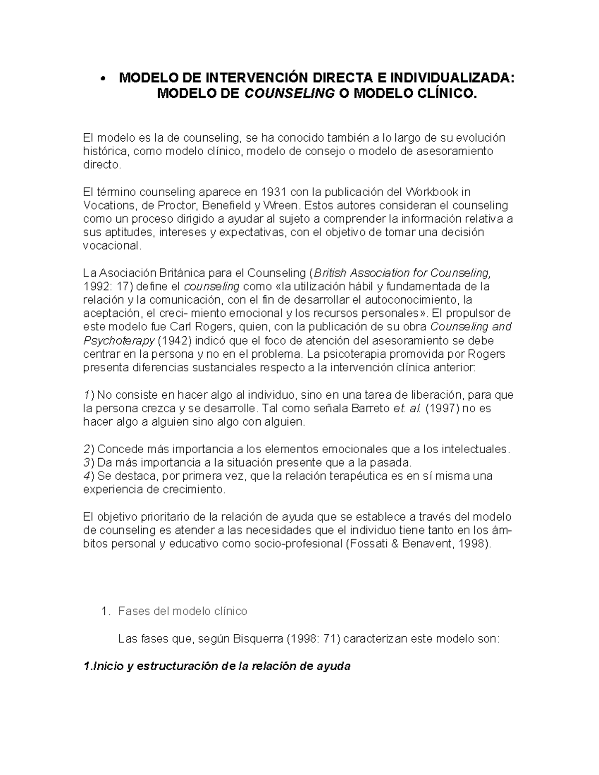 Modelo DE Intervención Directa - MODELO DE INTERVENCIÓN DIRECTA E ...