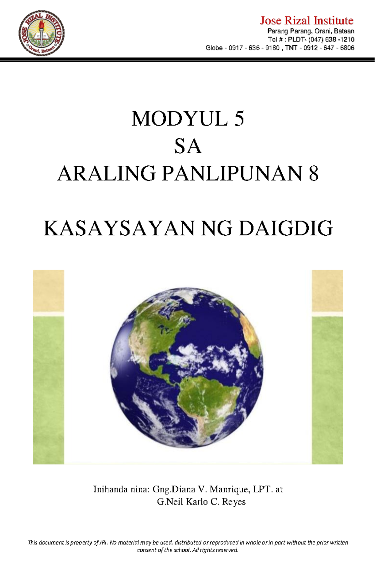 KASAYSAYAN NG DAIGDIG MODULE 8 MGA SINAUNANG KABIHASNAN - Law - Studocu