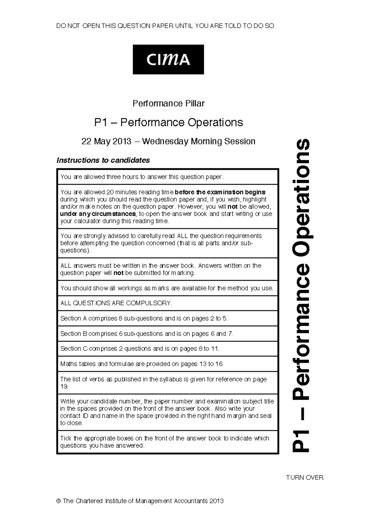 Section A - P1 May2013 question paper - DO NOT OPEN THIS QUESTION PAPER ...