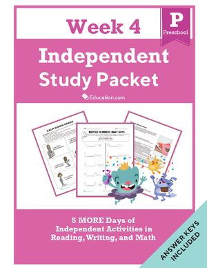 Independent study packetl week 1 - Week 1 Education Independent Study ...