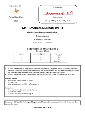 Further Maths Units 3&4 DTT3 – Matrices - FURTHER MATHEMATICS VCE UNITS ...