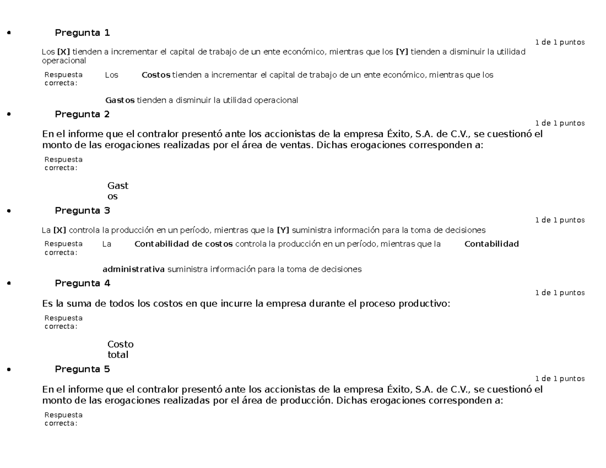 Automatizada - Pregunta 1 1 de 1 puntos Los [X] tienden a incrementar el capital de trabajo de ...
