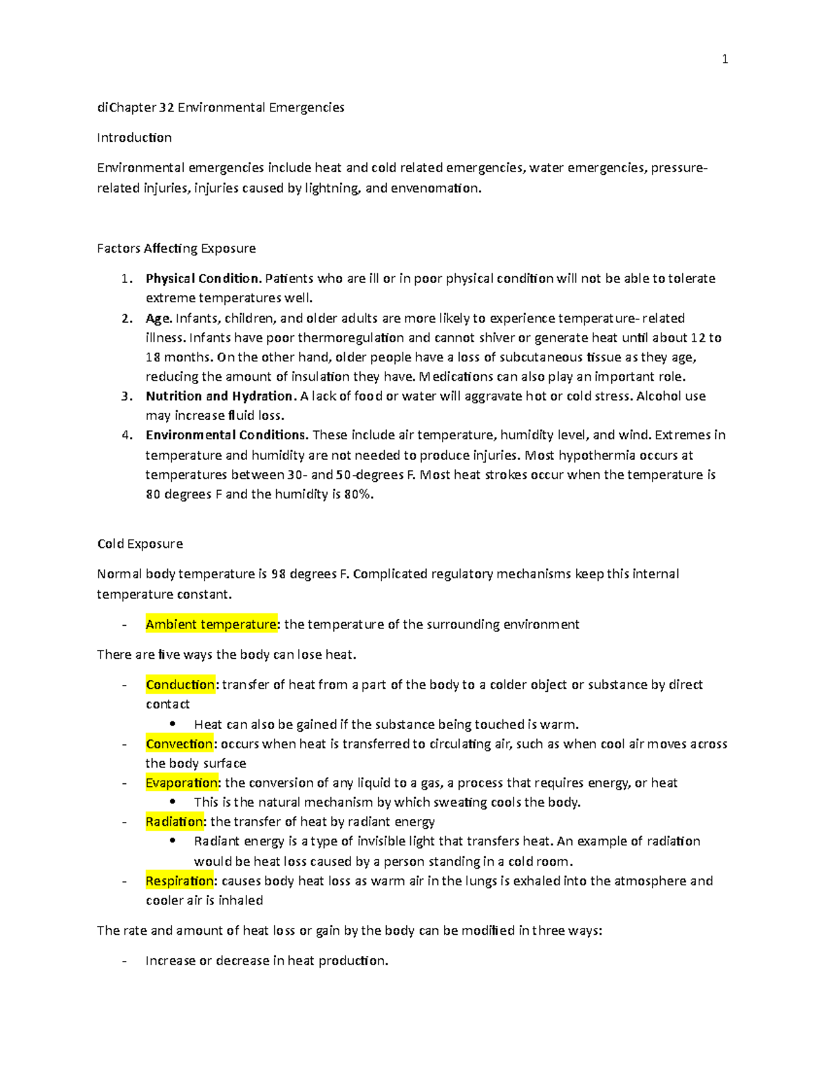 Chapter 32 Environmental Emergencies - diChapter 32 Environmental ...