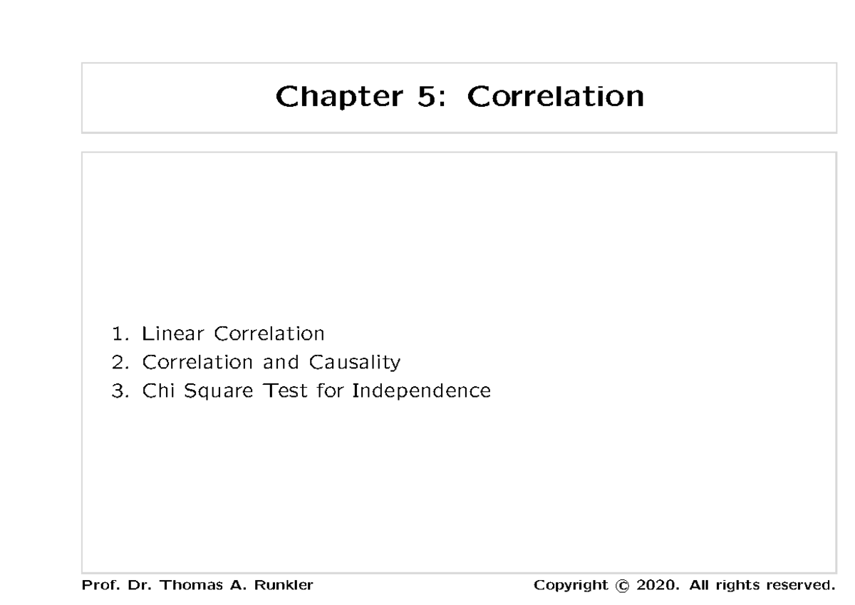 IN2030 slides week 7 - Chapter 5: Correlation 1. Linear Correlation 2 ...