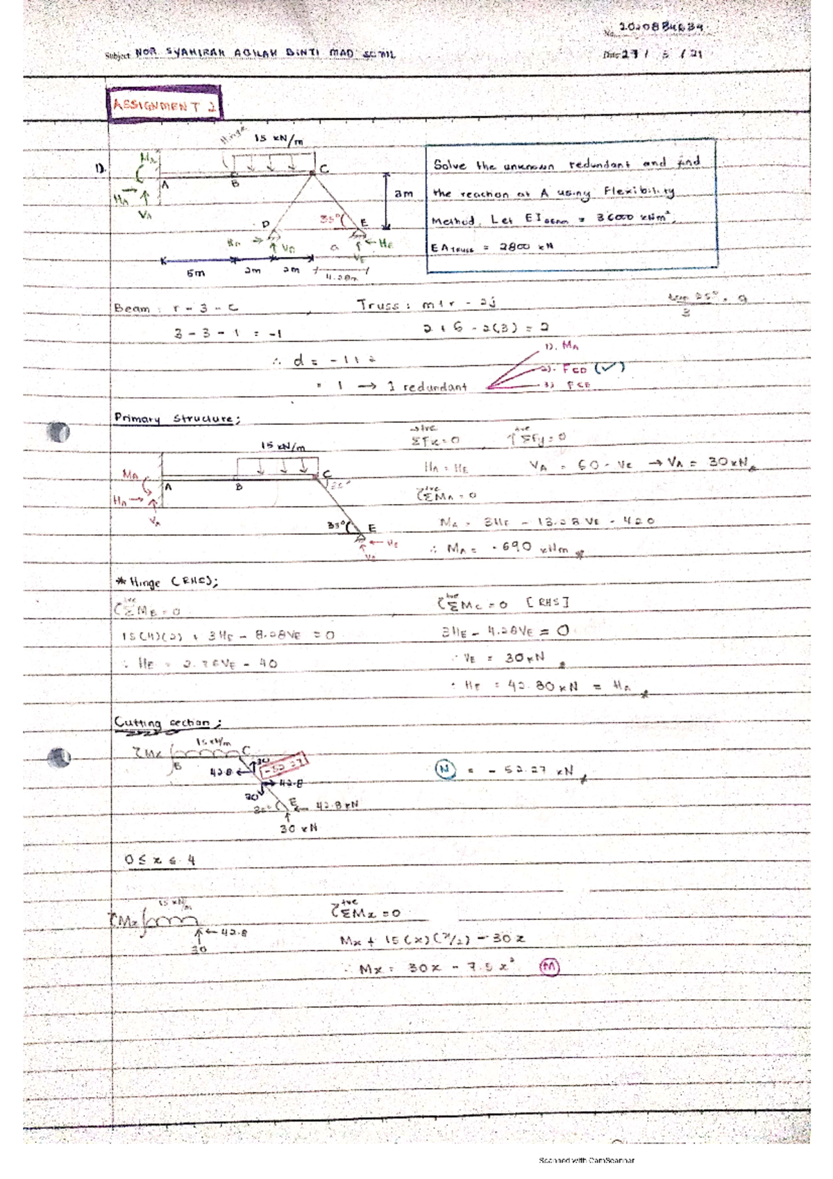 Assignment 2 WEEK8 - final tutorial - Structural Analysis - Studocu