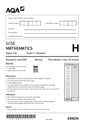 Maths Foundation Paper 1 - Oxford Cambridge and RSA Please write ...