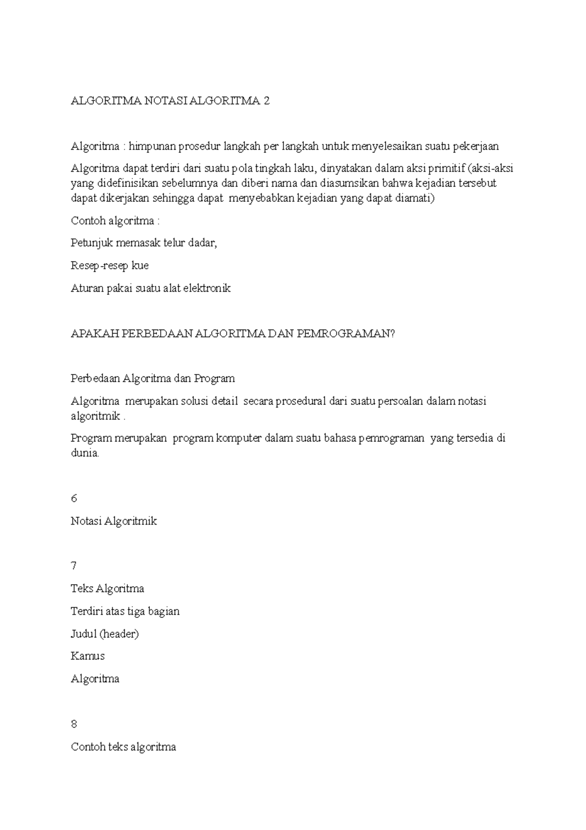 Notasi Algoritmik - rangkuman materi - ALGORITMA NOTASI ALGORITMA 2 ...