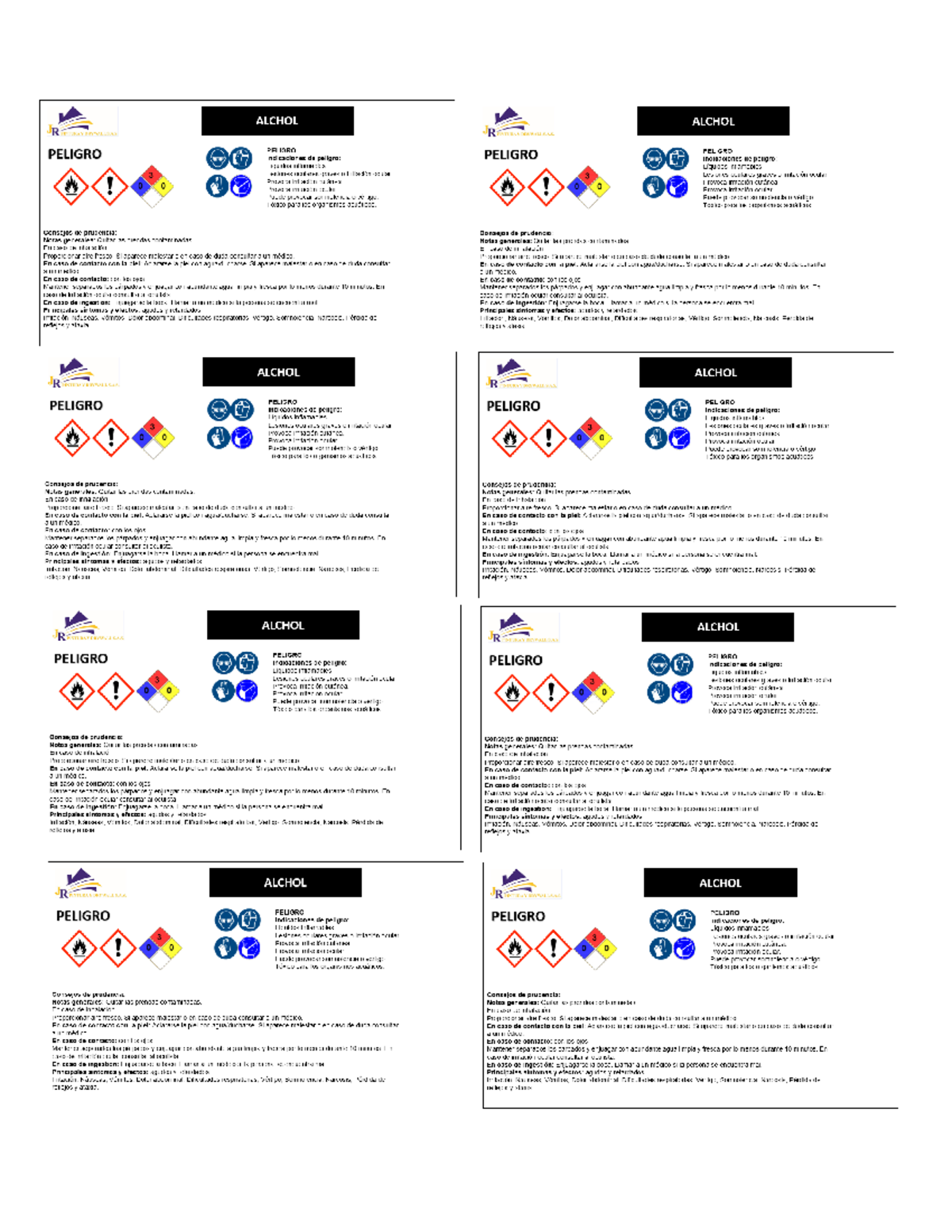 PARA Imprimir Etiquetas - manipulacion de productos quimicos - Studocu