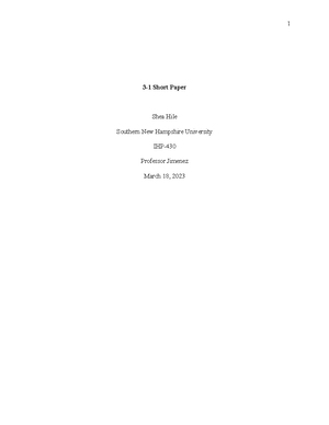IHP 430 3-1 Short Paper - Class Assignment - 3-1 Short Paper: Quality ...