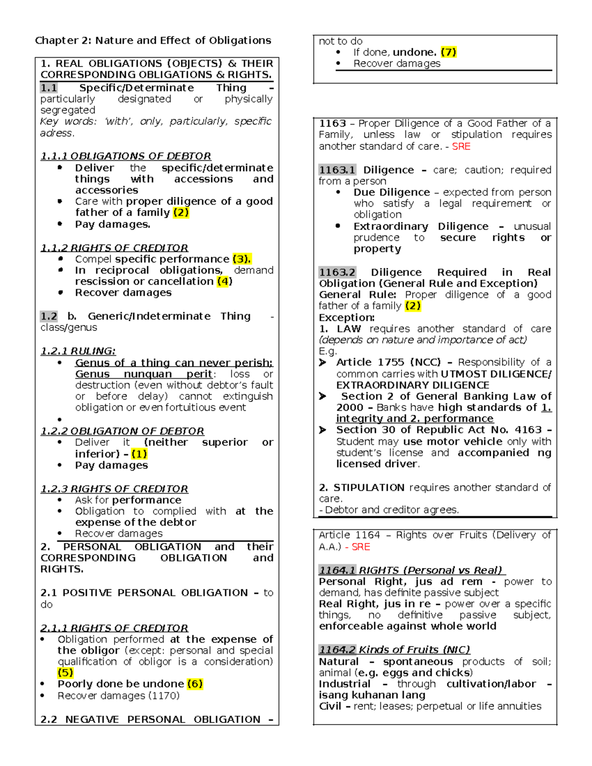 Chapter 2 - Nature and Effects of Obligation - REAL OBLIGATIONS ...