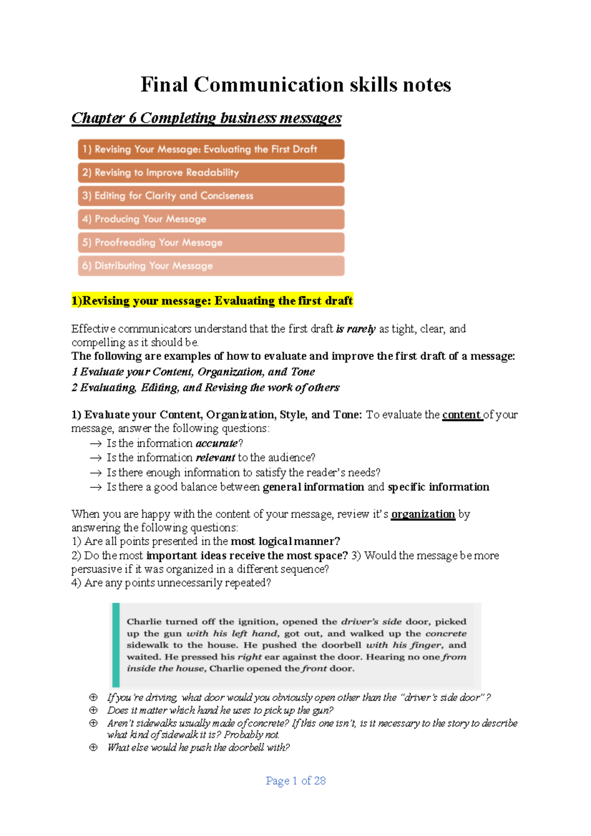 Communication skills notes 2 - Final Communication skills notes Chapter ...