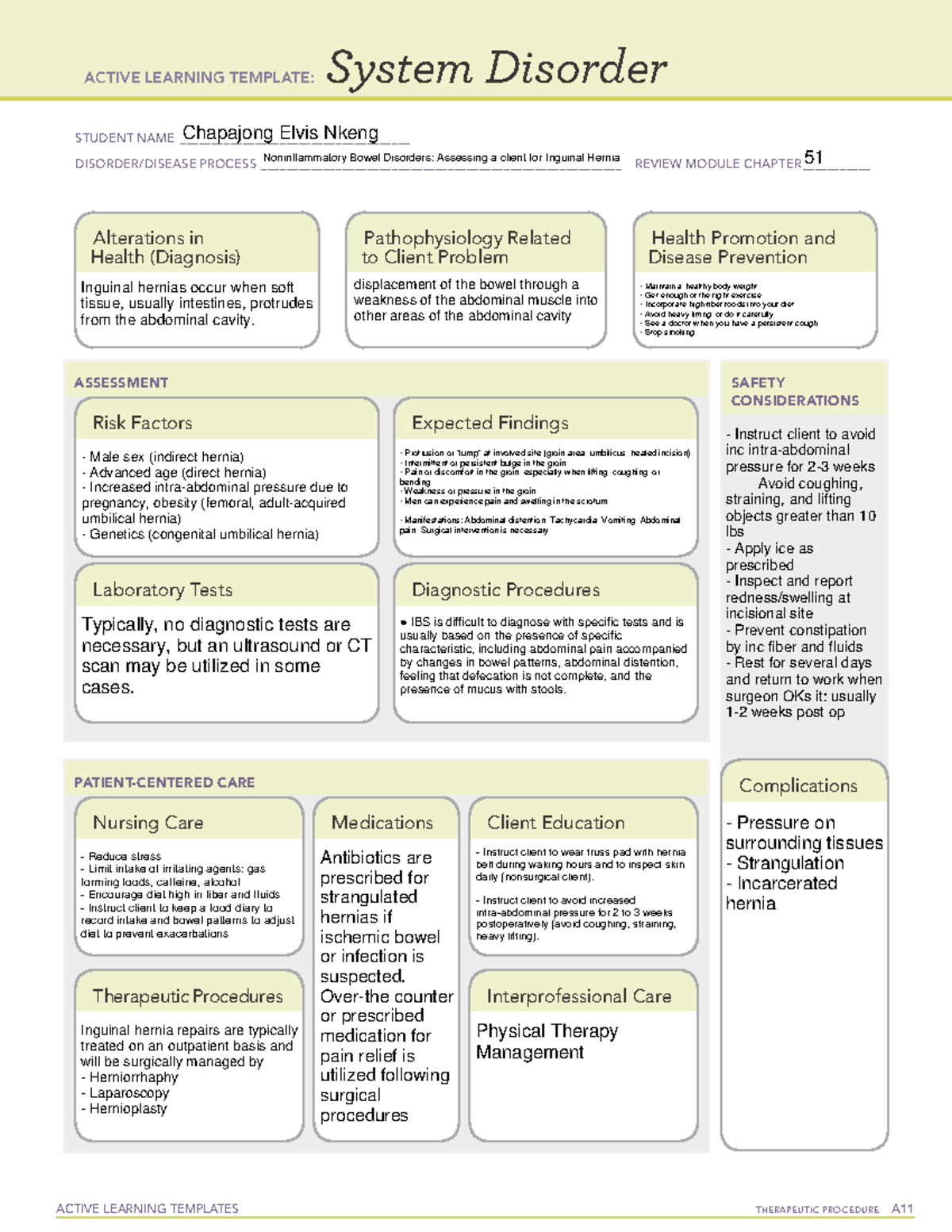 Sys Dis-1 - lectures - ACTIVE LEARNING TEMPLATES TherapeuTic procedure ...