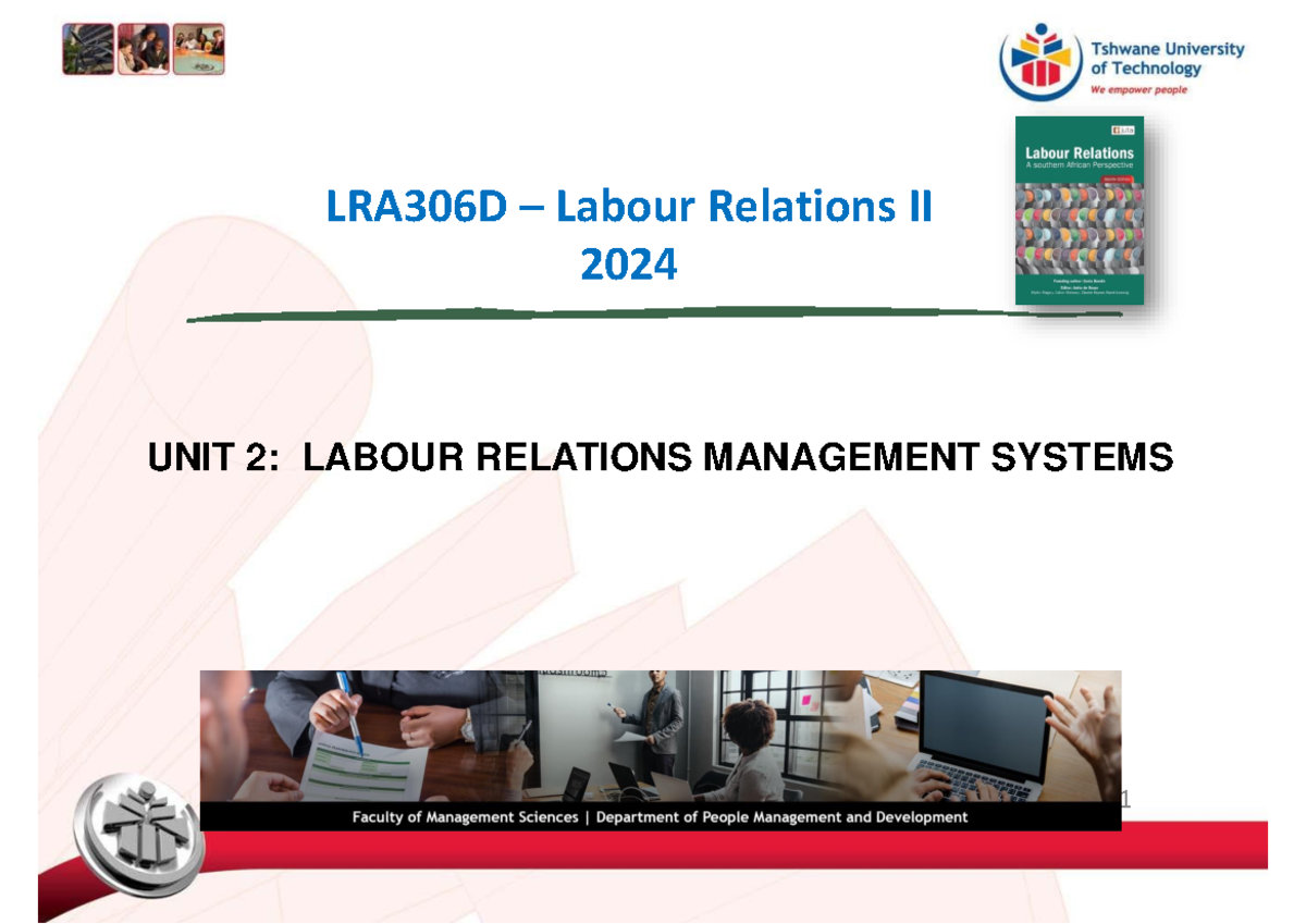 Unit 2 Labour Relations Management System 2024 KFL PDF - 1 UNIT 2 ...
