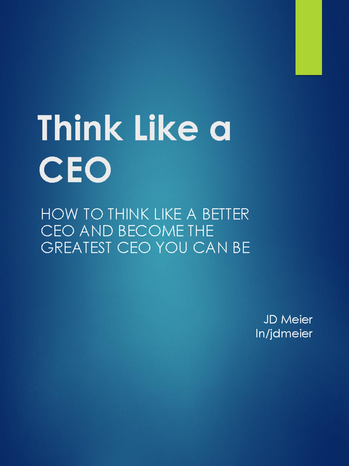Think like A CEO - Practice - Think Like a CEO HOW TO THINK LIKE A ...