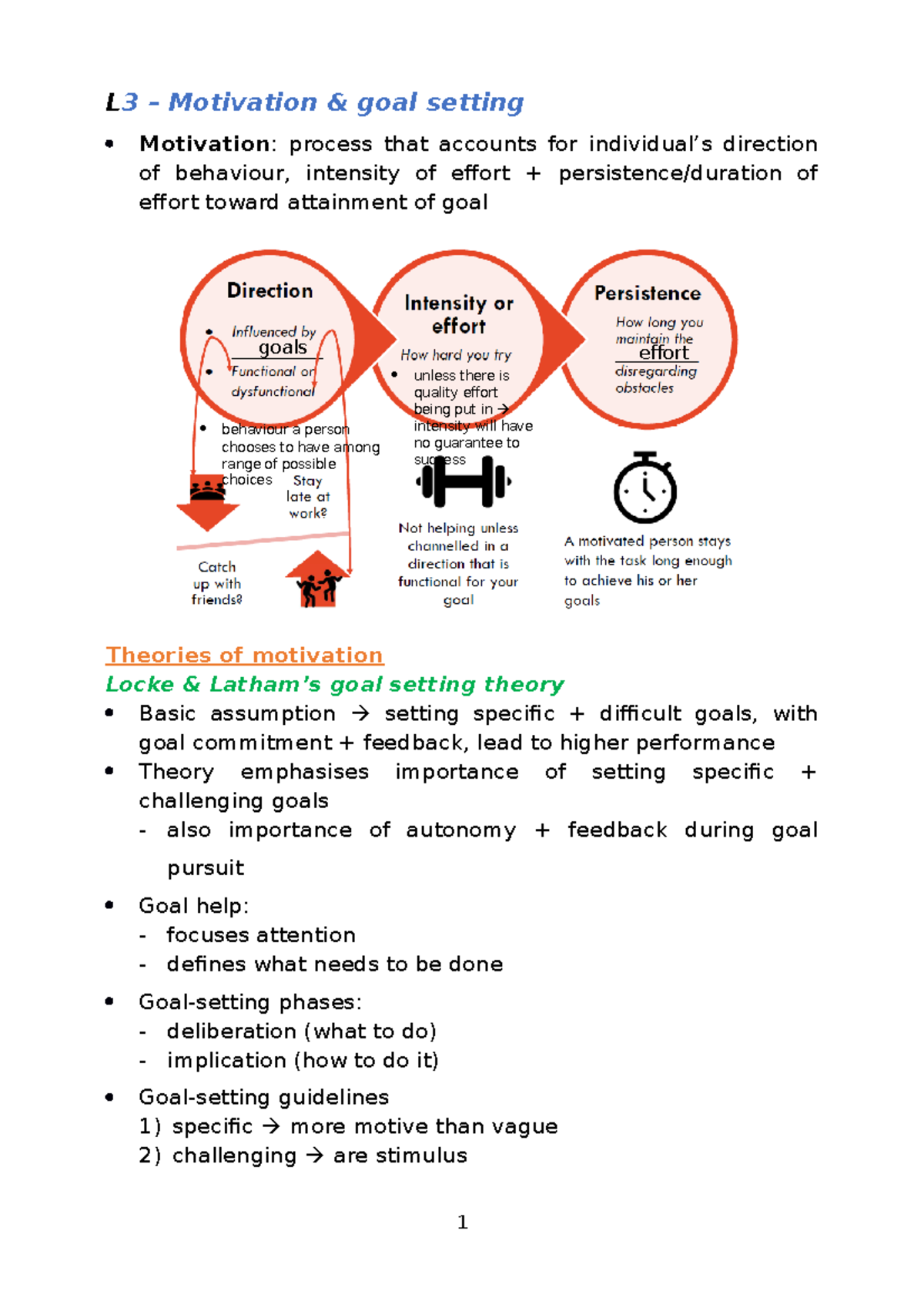 Lecture 2 notes - L3 – Motivation & goal setting Motivation: process ...