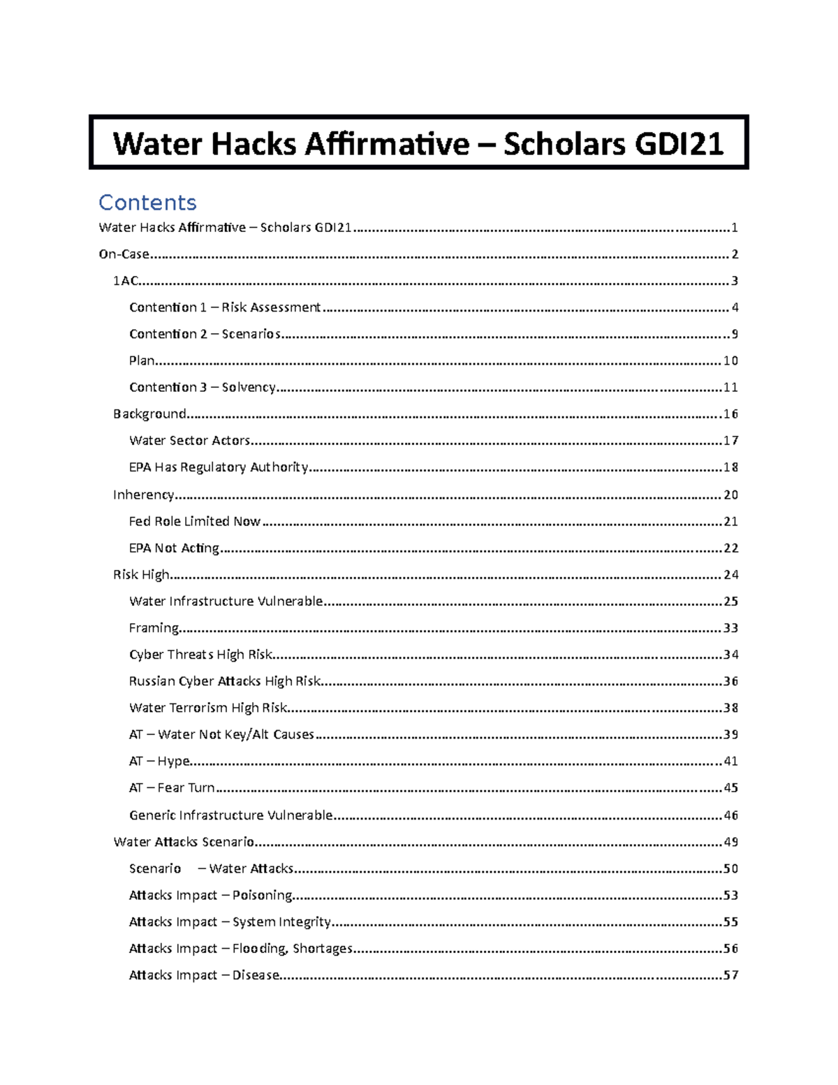 Water Hacks Aff - Gonzaga 2021 - Contents Water Hacks Affirmative ...
