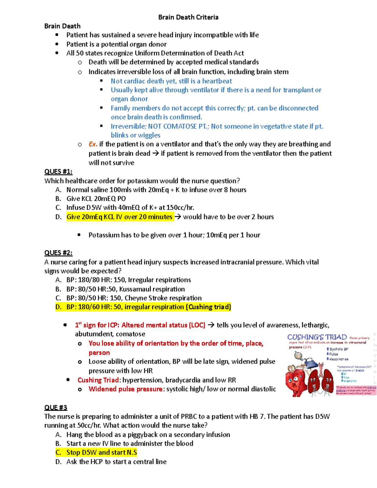 Brain Death - Lecture notes 8 - Brain Death Criteria Brain Death ...