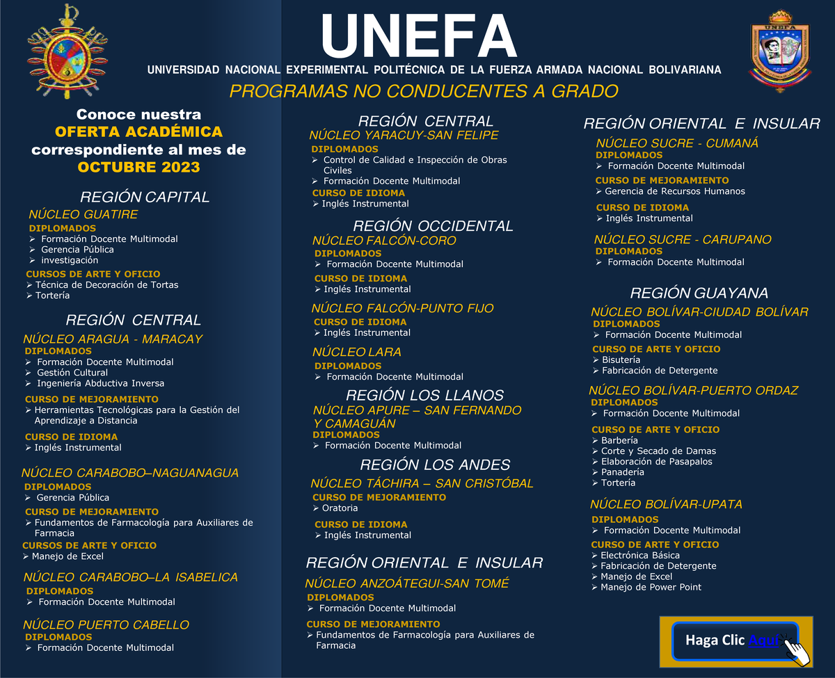 Cursos Y Diplomados Octubre 2023 - UNEFA UNIVERSIDAD NACIONAL ...
