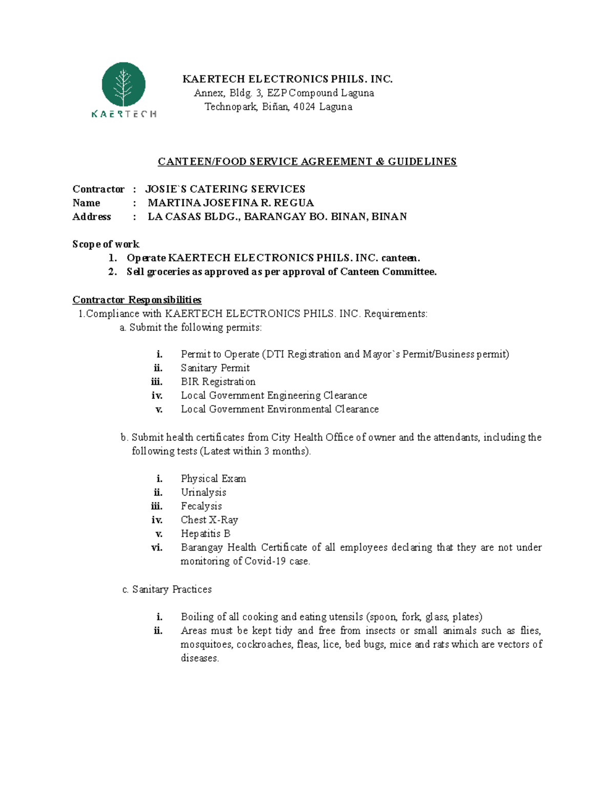 Canteen - sharing is caring - KAERTECH ELECTRONICS PHILS. INC. Annex ...