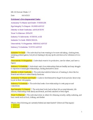 Week 1 Module 1 Edapt - NR 222 - Chamberlain University - Studocu