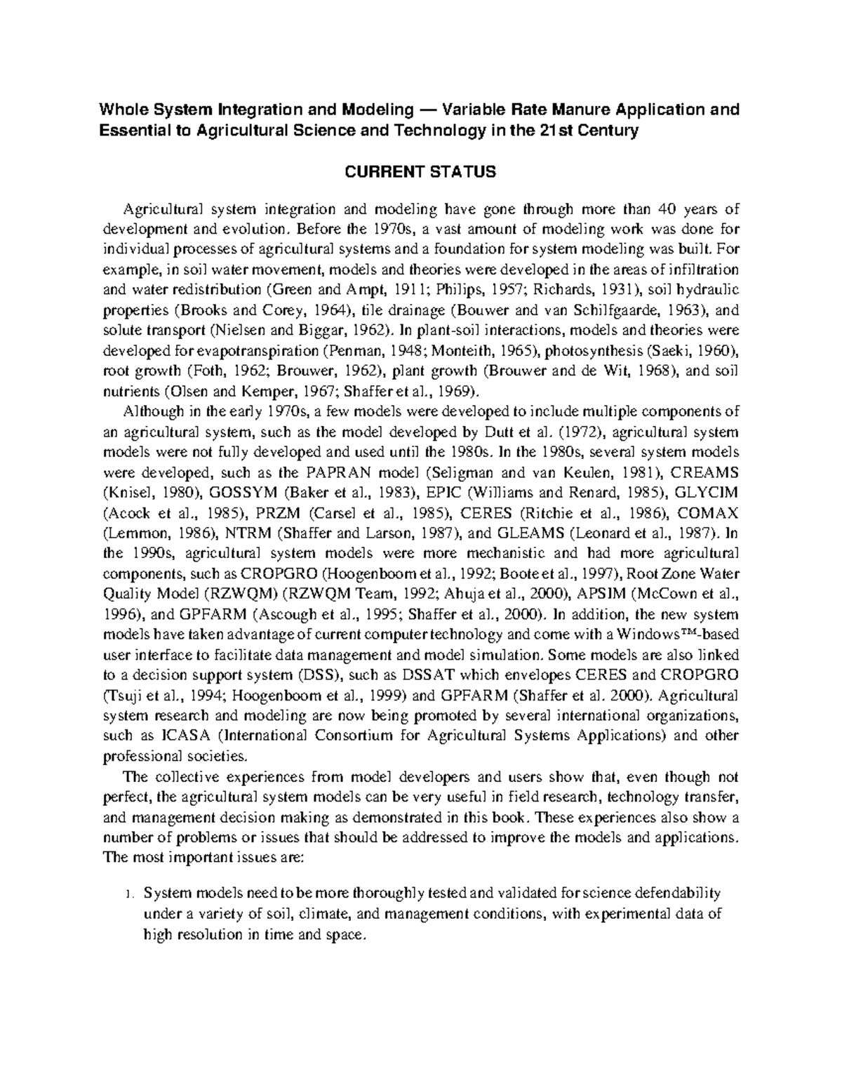 Whole System Integration and Modeling — Variable Rate Manure ...